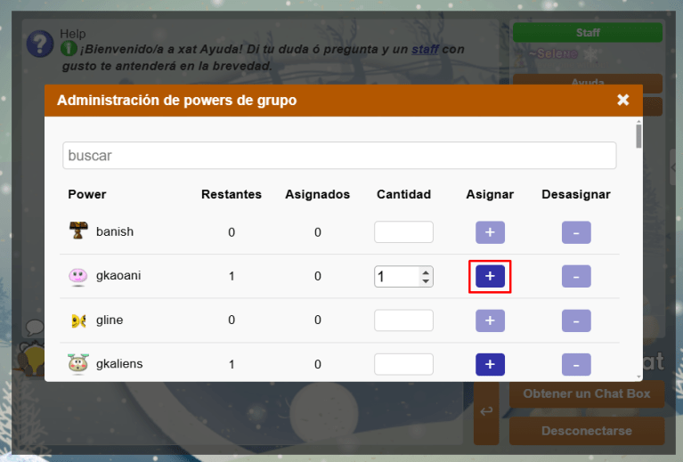 Guía de powers de grupo. – xat Ayuda
