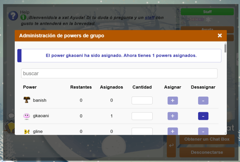 Guía de powers de grupo. – xat Ayuda
